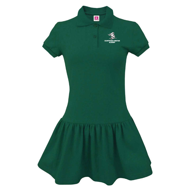 Countryside Christian Academy School Uniform Jersey Knit Polo Dress ...